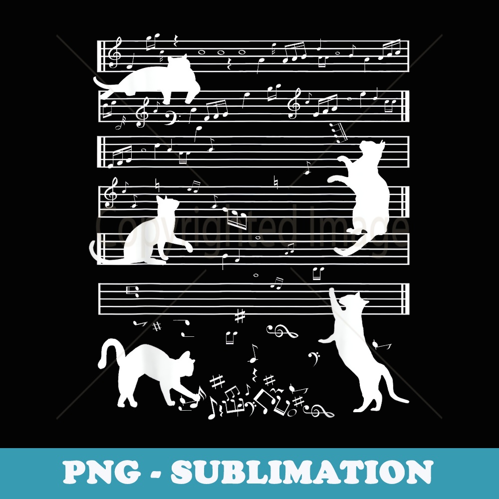 Cute Cat Kitty Playing Music Note Clef Funny Musical Cats - | Inspire ...