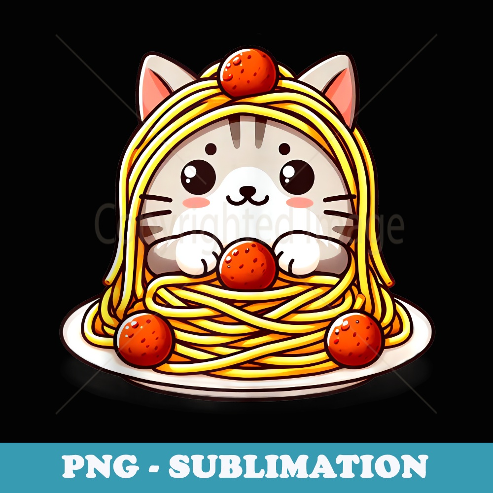 Kawaii Cat Pasta Spaghetti Meatballs Italian Food Cat Lovers | Inspire ...