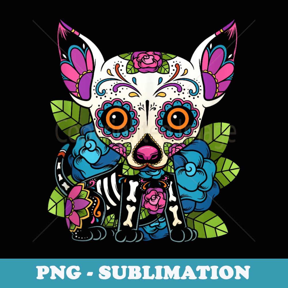 Chihuahua Sugar Skull Mexico Dog Calavera Dia De Los Muertos | Inspire ...