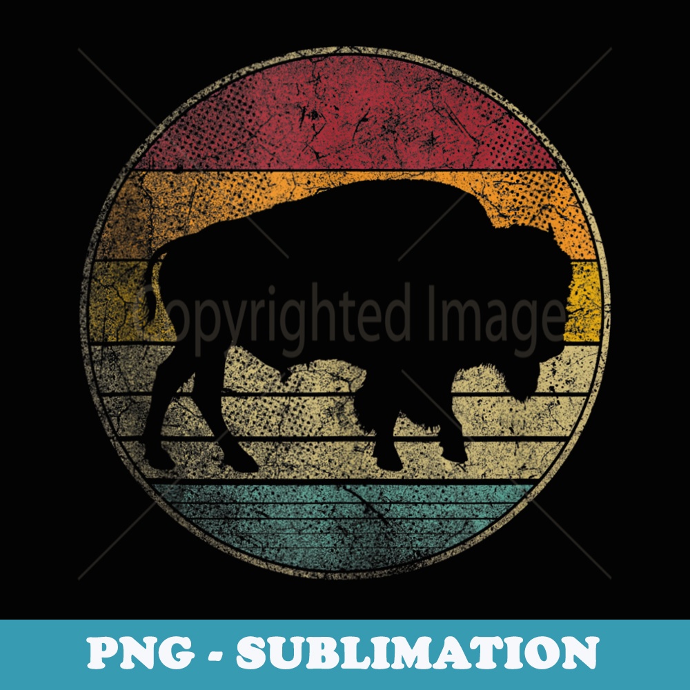 Buffalo Distressed Retro Bison Animal Lover Dad - PNG Transp | Inspire ...