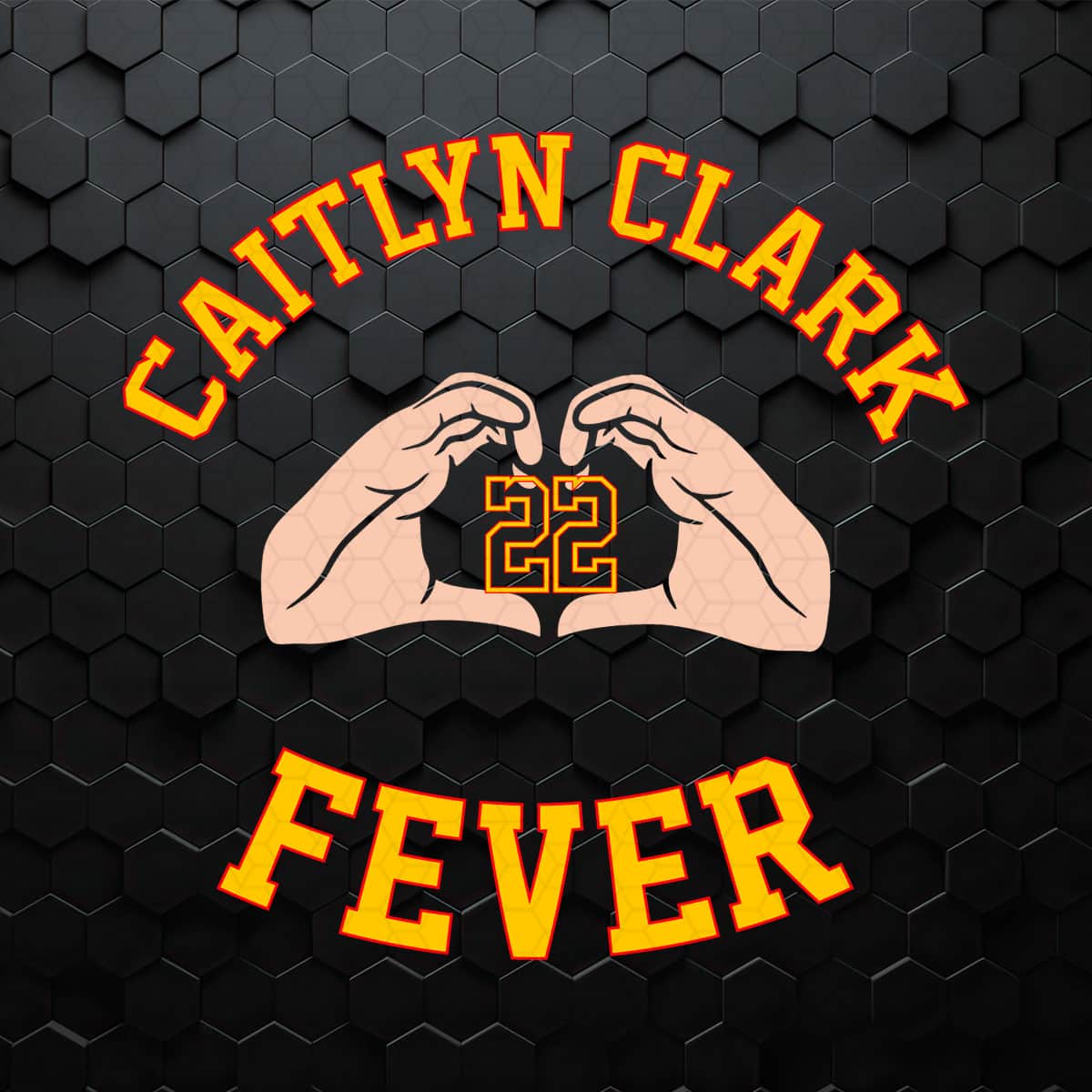 Caitlin Clark Fever 22 Heart Hand SVG | Inspire Uplift