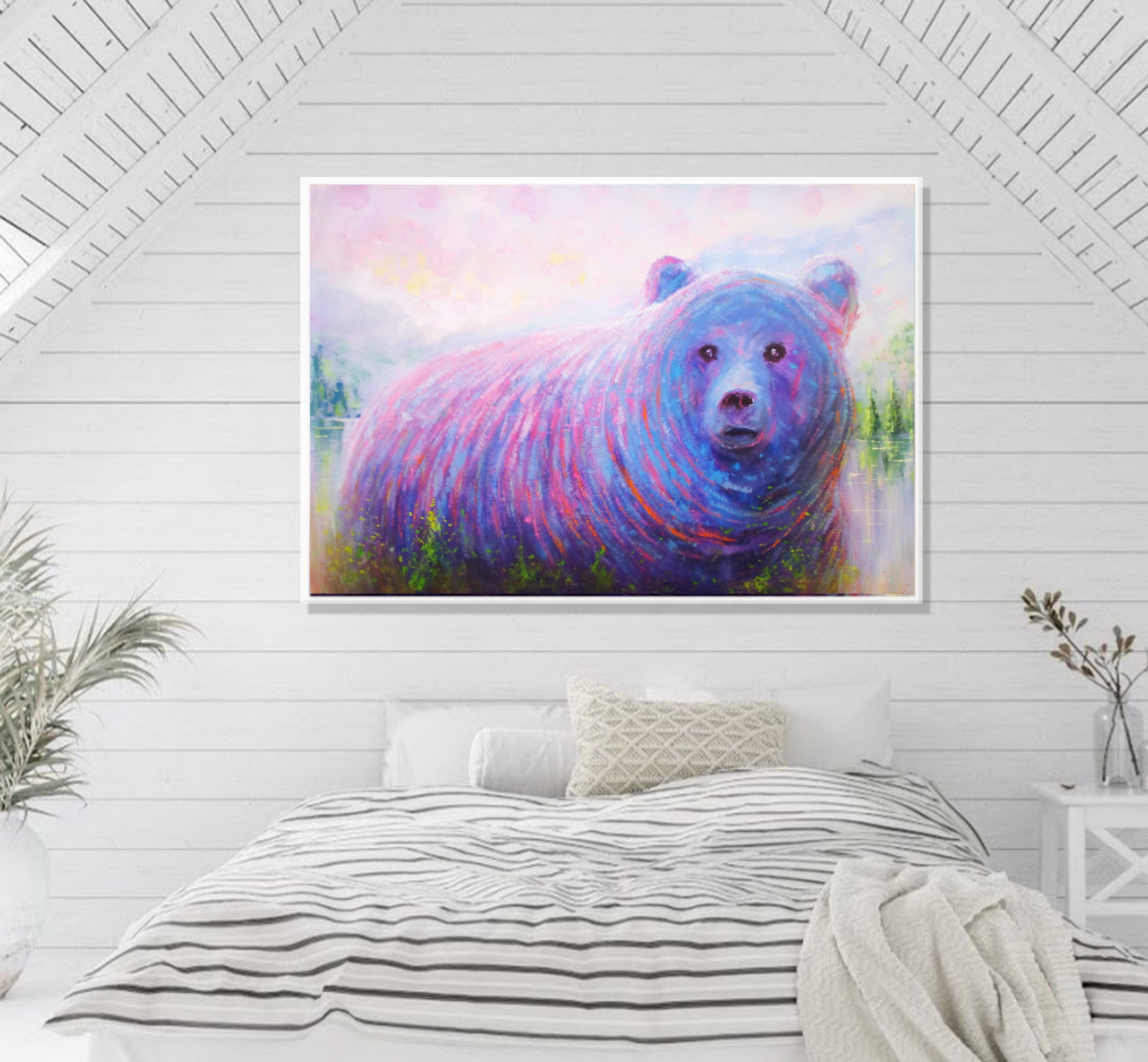 Bear Painting ORIGINAL OIL PAINTING on Canvas, 20X16'' Fanta | Inspire ...