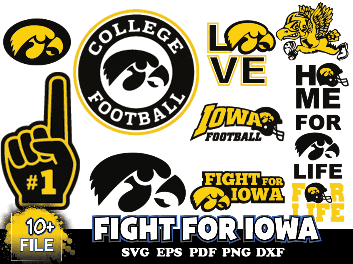 11 Files Iowa Hawkeyes Svg Bundle, Fight For Iowa Logo Svg | Inspire Uplift