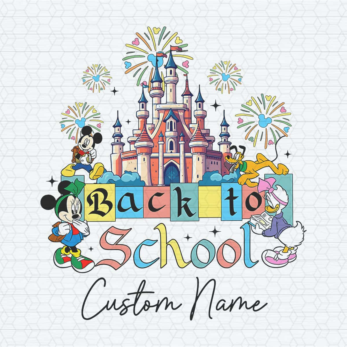 Custom Back To School Disney Castle PNG | Inspire Uplift