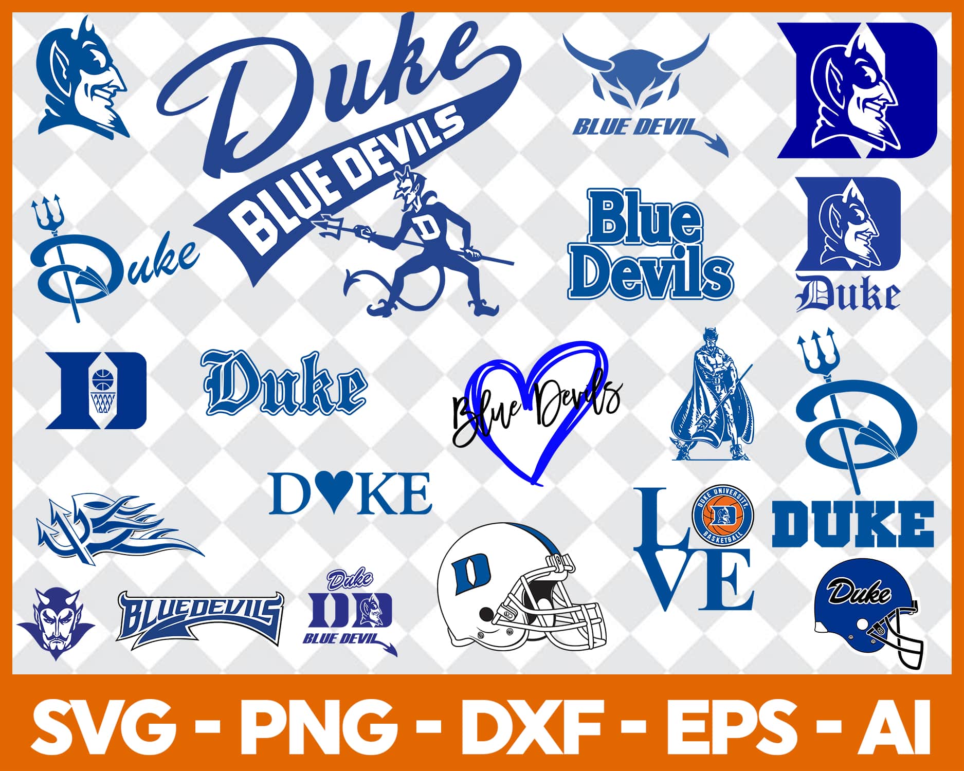 20 Files Duke Blue Devils Svg Bundle, Duke Blue Devils Logo | Inspire ...