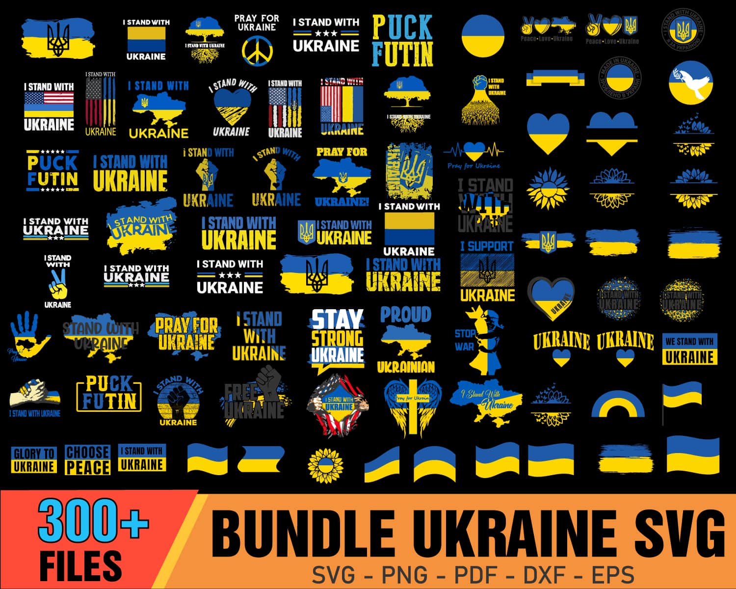 300 Files Bundle Ukraine Peace Love SVG Stand With Ukraine S | Inspire ...