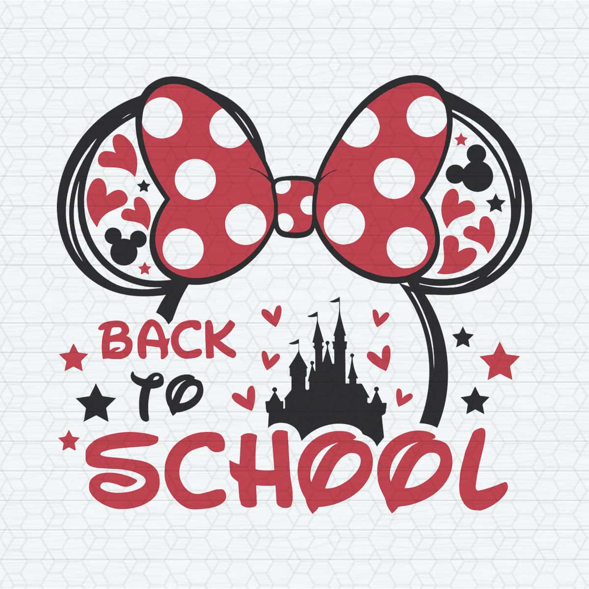 Back To School Minnie Mouse Head SVG | Inspire Uplift