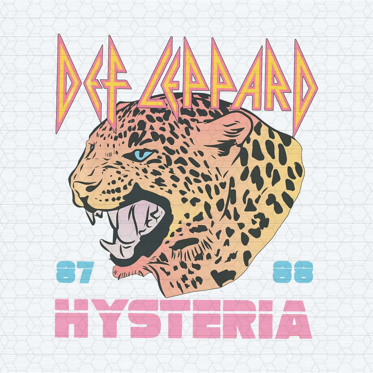 Vintage 80s Rock Band Def Leppard Hysteria PNG | Inspire Uplift