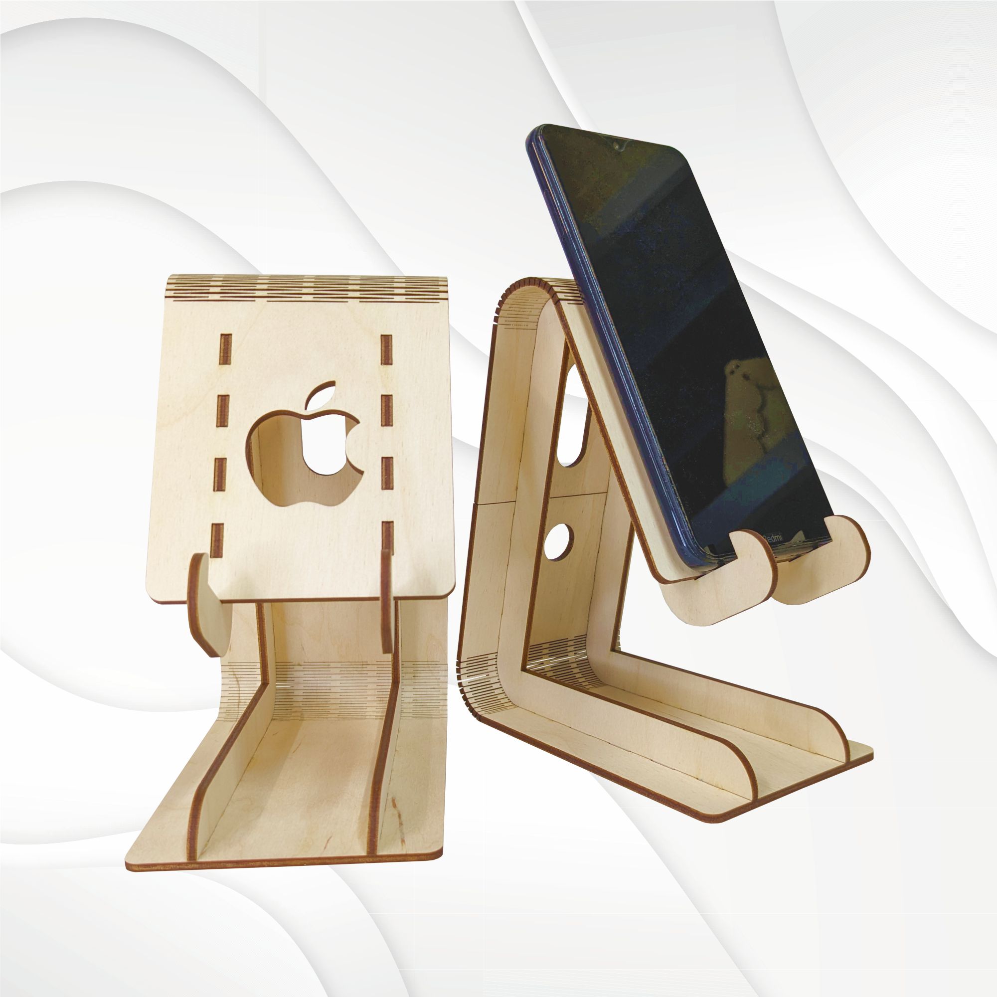 Stand holder for mobile, svg dxf design laser cut, two patte | Inspire ...
