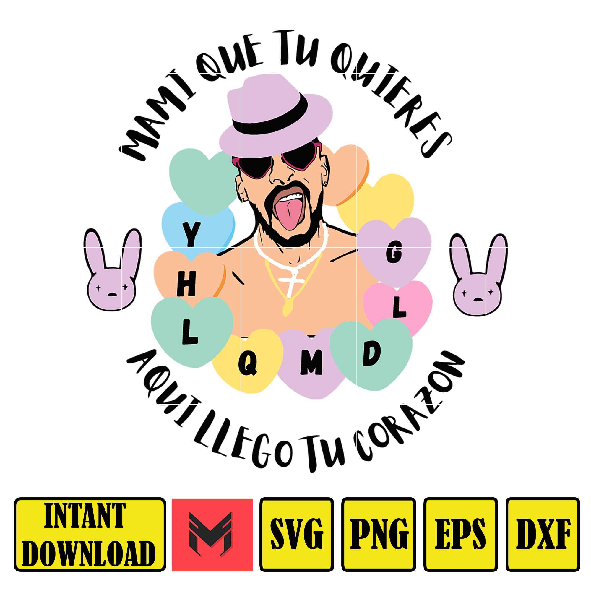 Bad Bunny Valentines Day Svg, Benito Svg, Un Valentina Sin T | Inspire ...