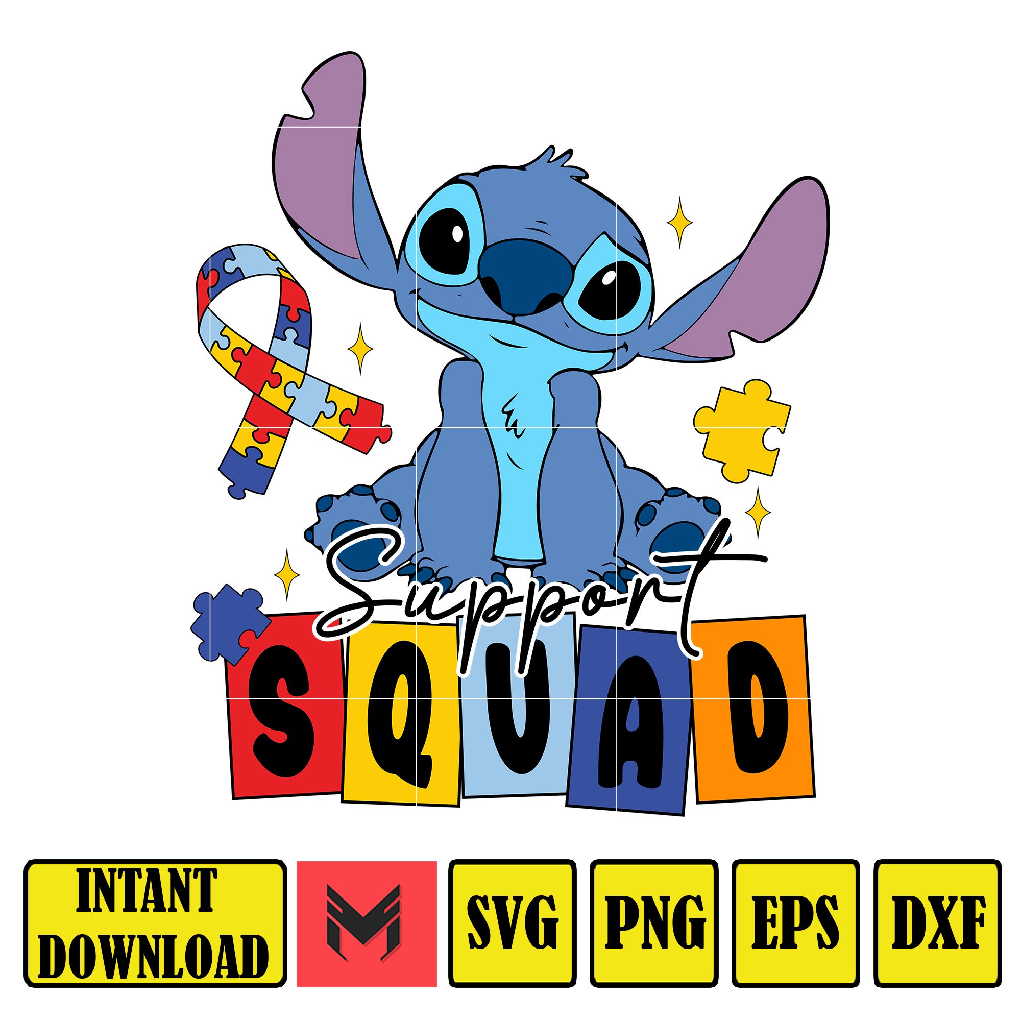 Stitch Squad Autism Svg, Funny Dog And Friends, Character Ca - Inspire ...