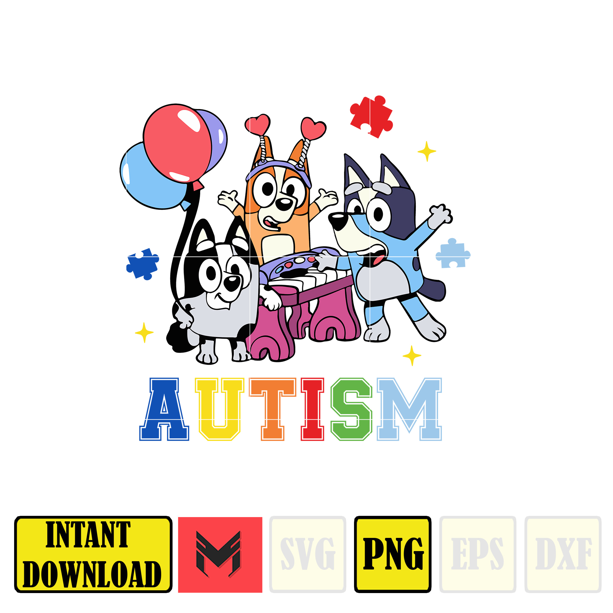 Bluey Autism Png, Autism Awareness Sublimation, Character Ca - Inspire ...