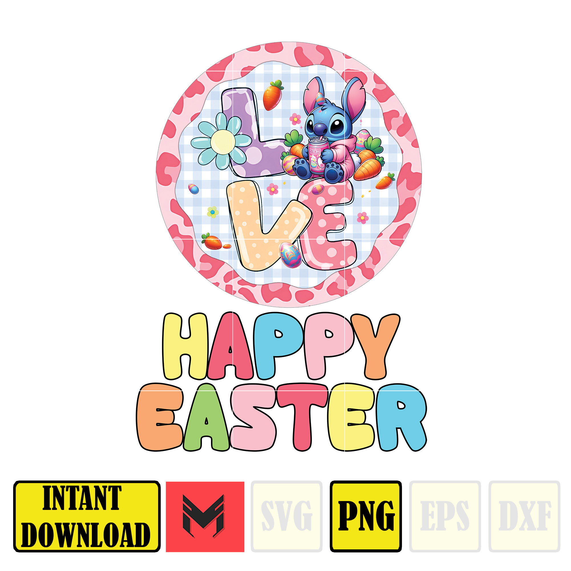 Stitch Love Happy Easter Png, Pink Cartoon Stitch Png, Carto - Inspire ...