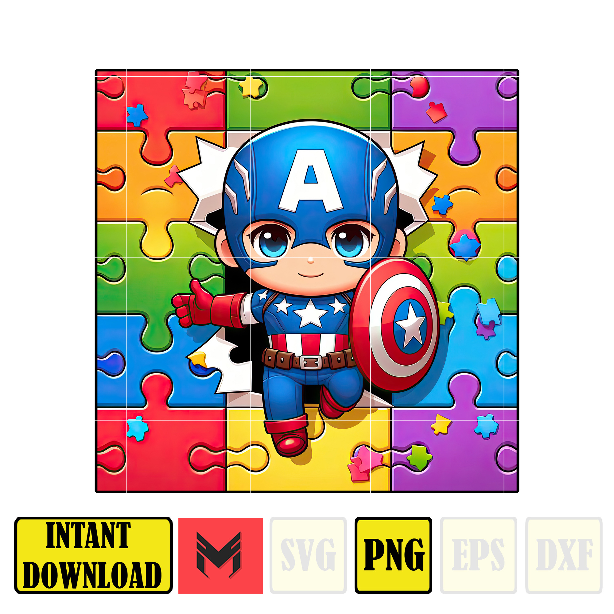 Superhero Captain America Autism Png, Autism Superhero Png, | Inspire ...