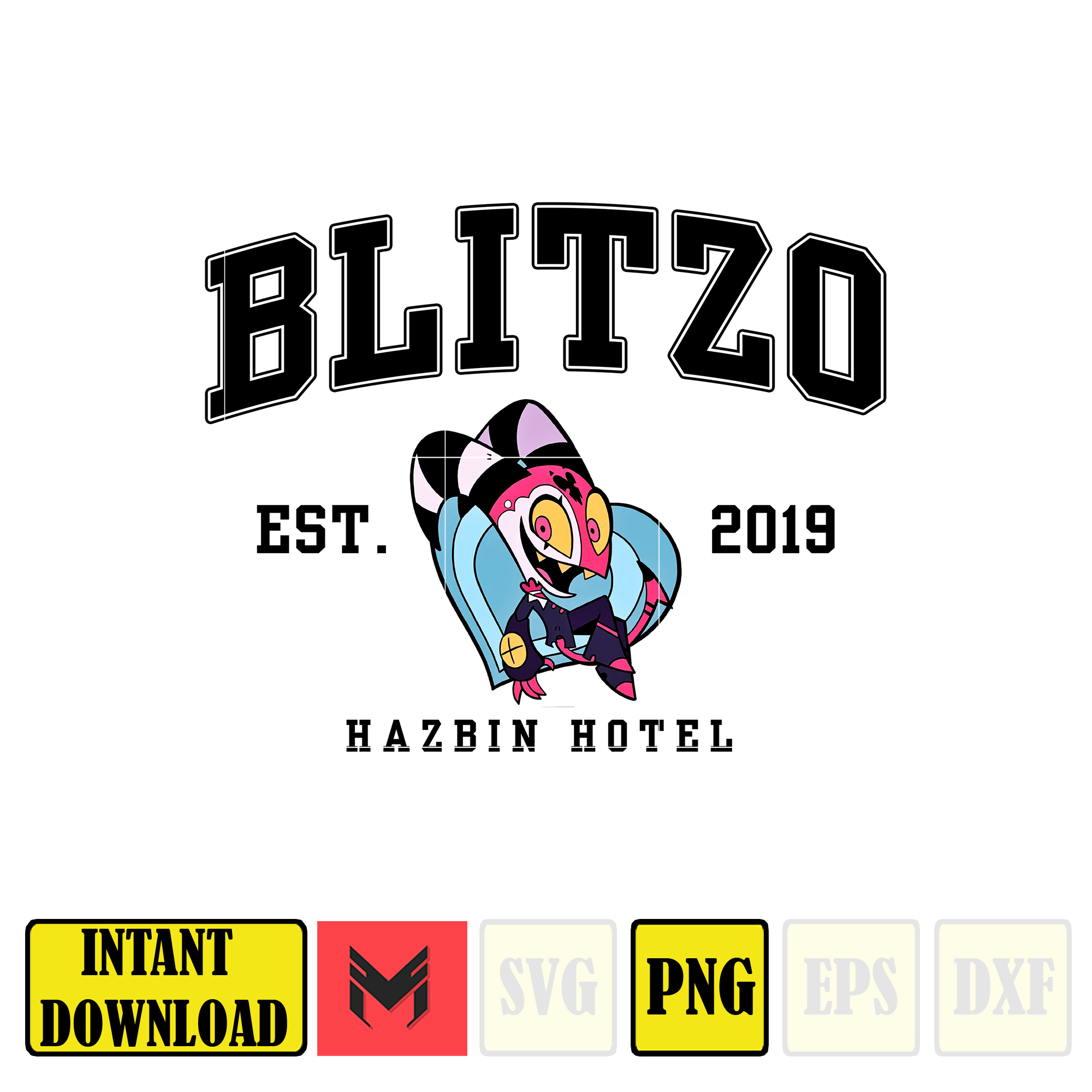 Blitzo Est.2019 Png, Hazbin Hotel Png, Hazbin Hotel Cartoon - Inspire ...
