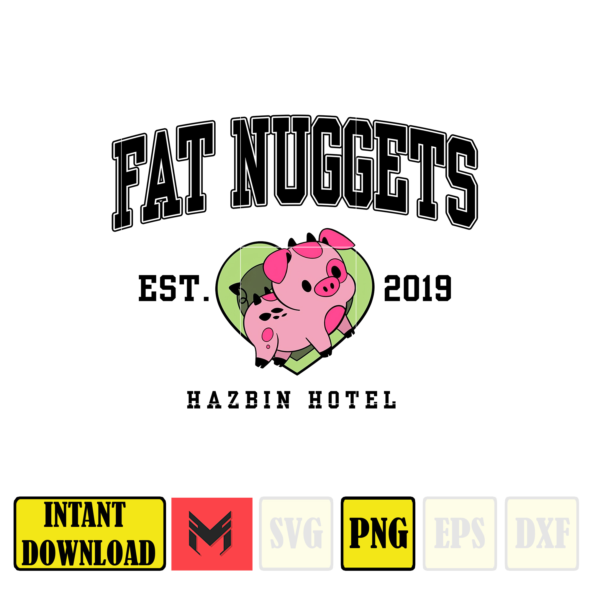 Fat Nuggets Est.2019 Png, Hazbin Hotel Png, Hazbin Hotel Car - Inspire ...