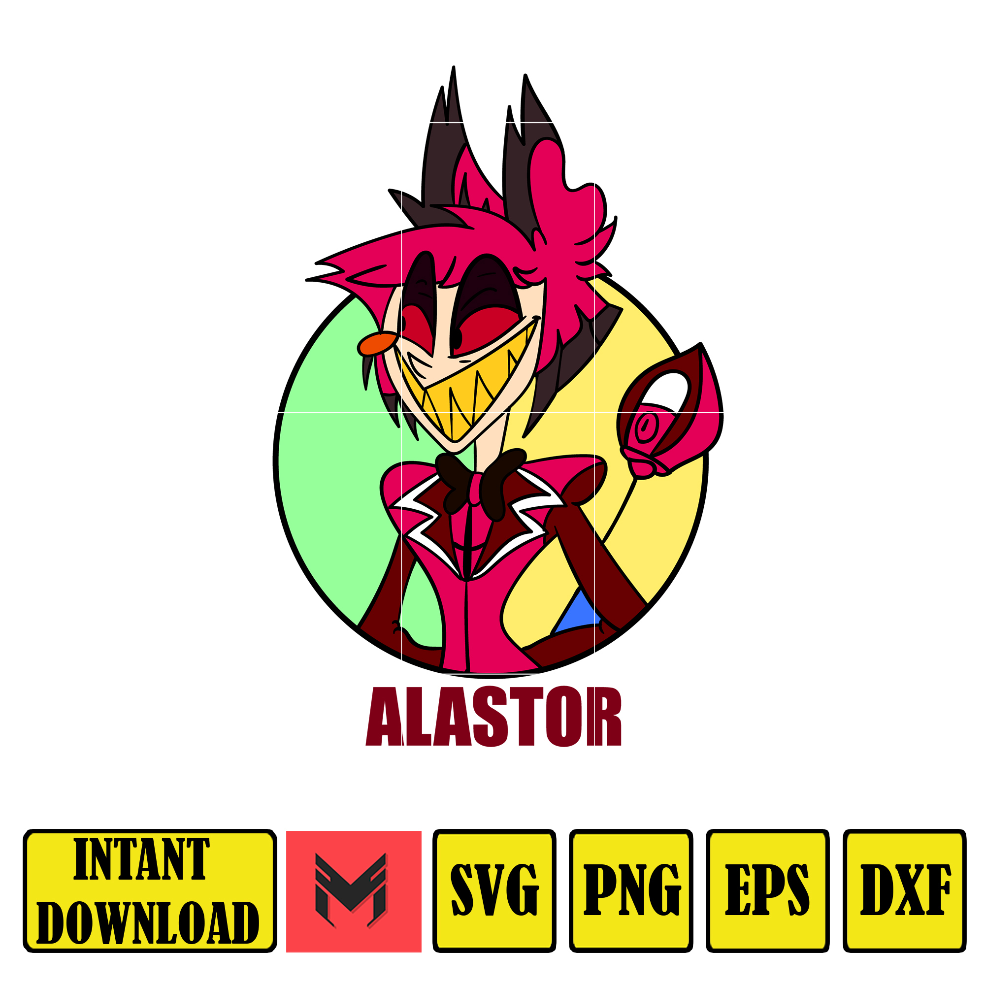 Alastor Sticker Svg, Editable Angel Dust Hazbin Hotel Head, - Inspire ...