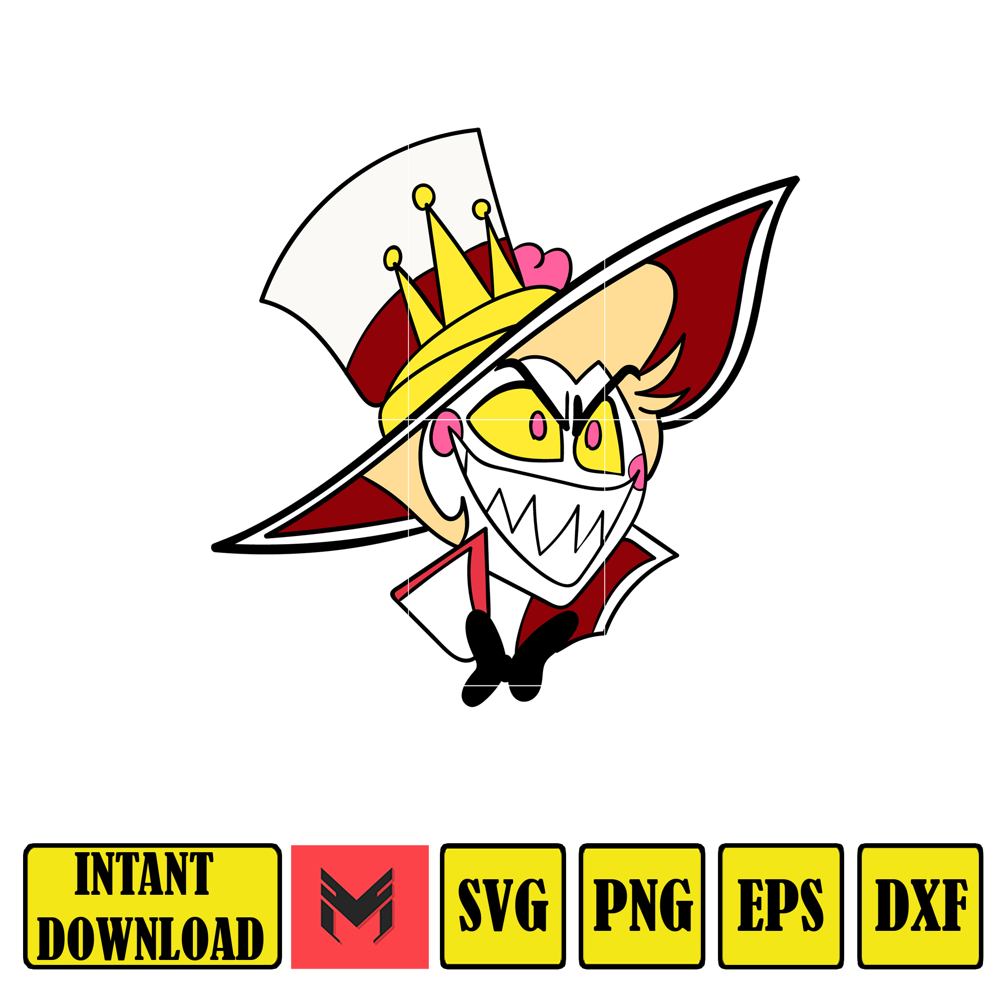 Loona Sticker Svg, Editable Angel Dust Hazbin Hotel Head, Co - Inspire ...