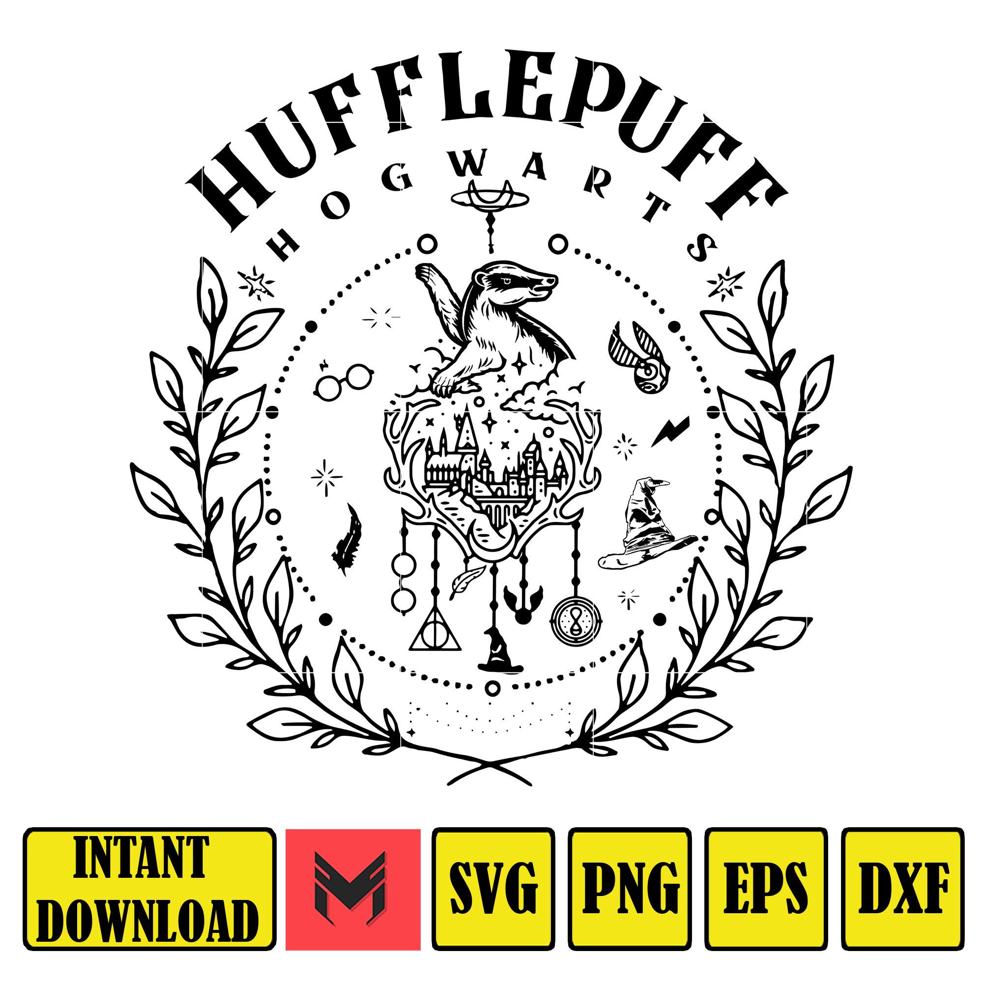Hufflepuff Hogwarts Svg, Magical World Svg, Witchcraft Svg S - Inspire ...