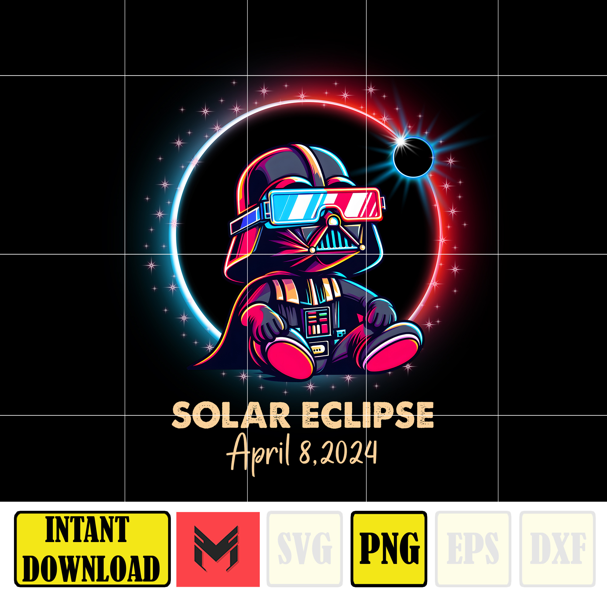 Cartoon Star Wars Solar Eclipse April 8. 2024 Png, Cartoon T | Inspire ...