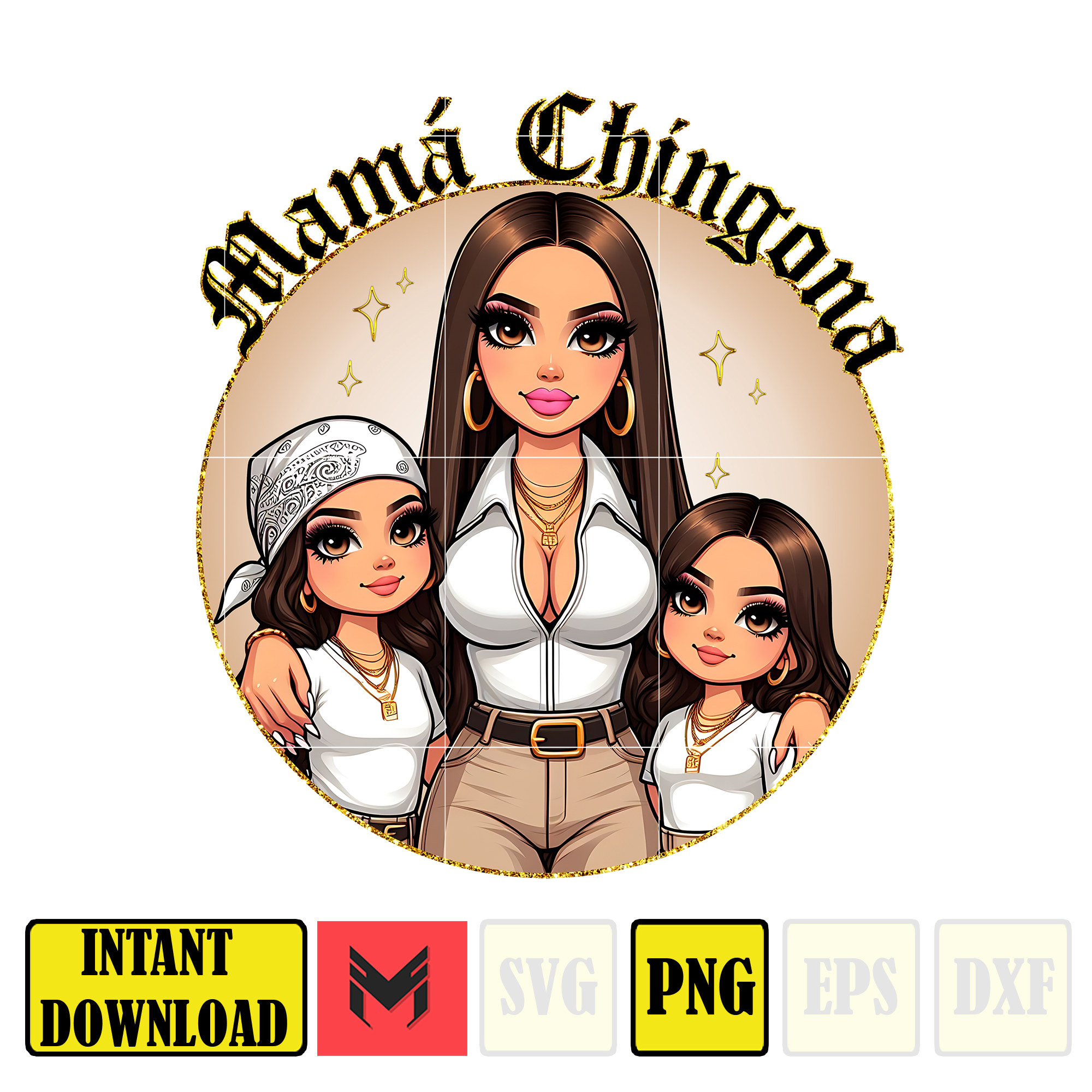Mama Chingona Chicano Mom Png, Chibi Style Latina Mother's D | Inspire ...