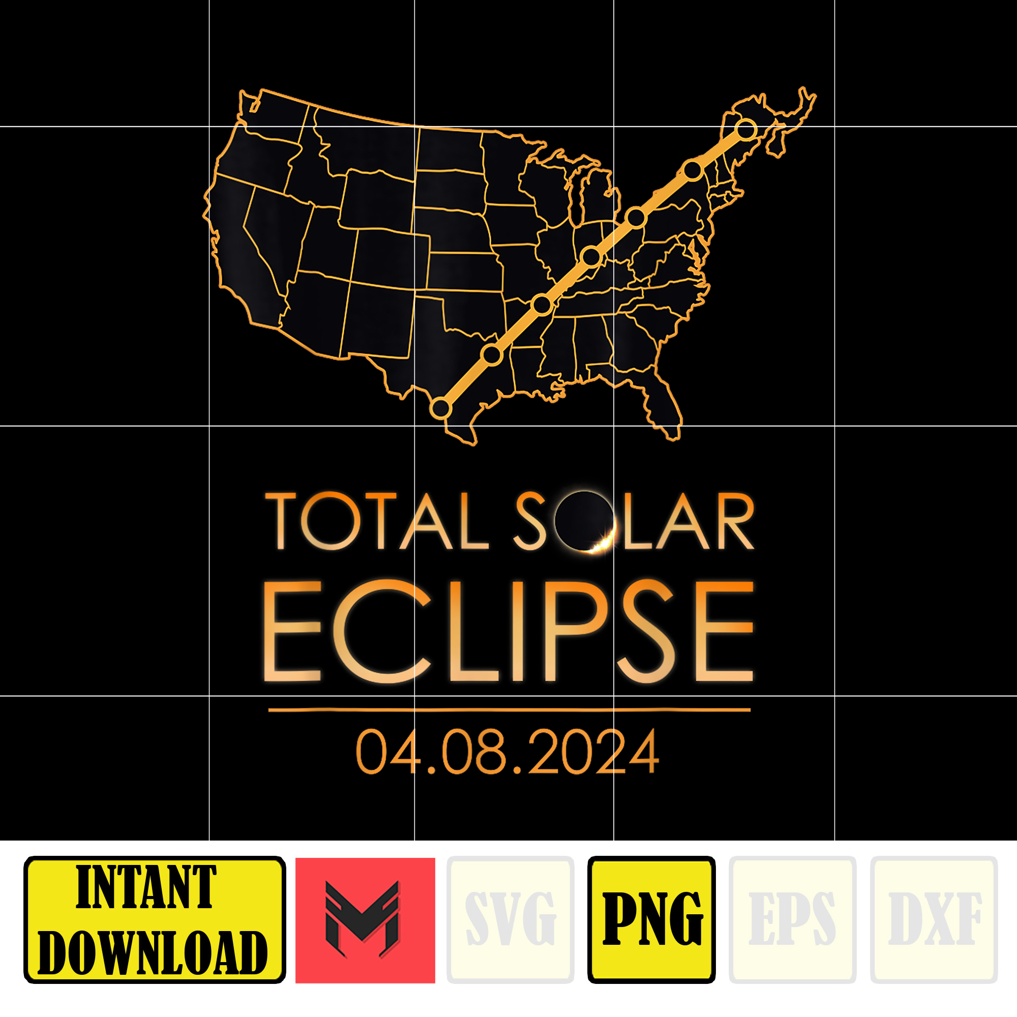 America Total Solar Eclipse April 8 2024 USA Map Totality Pn - Inspire ...
