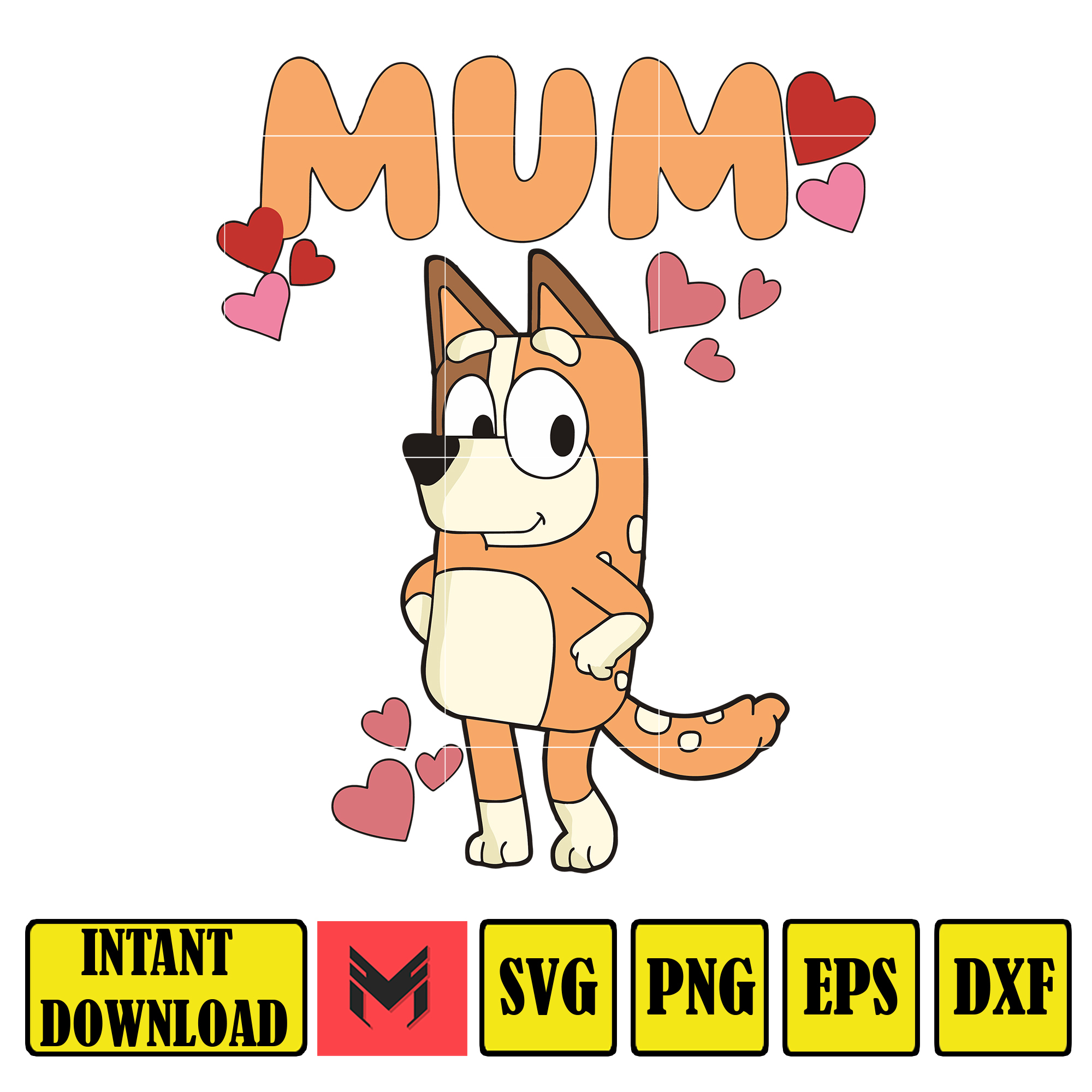 Bluey Mum Svg, Bluey Family Svg, Retro Chilli Heeler Svg, Mu - Inspire ...