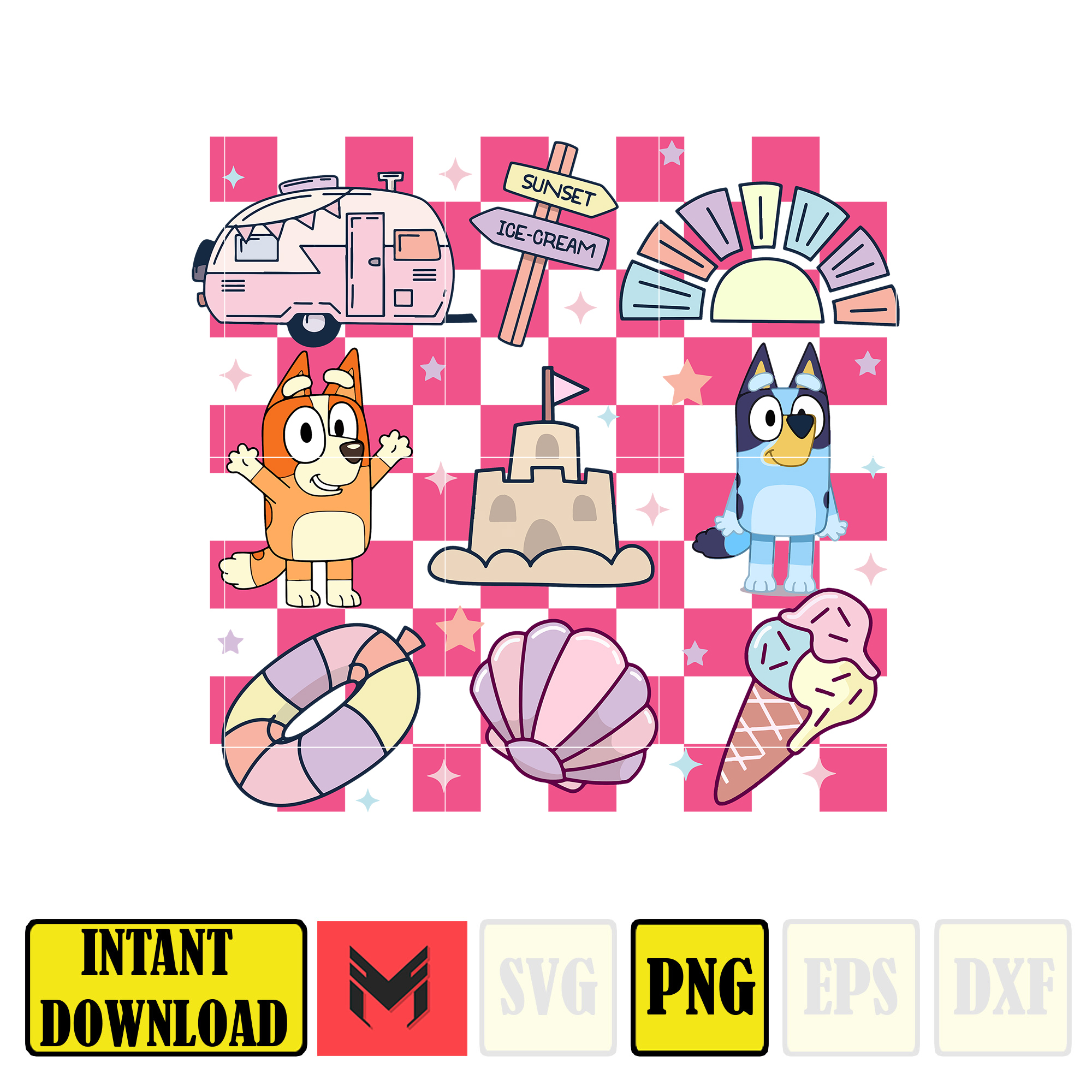 Bluey Summer Png, Bluey Summer Png, Grannies Bluey Png, Blue - Inspire ...