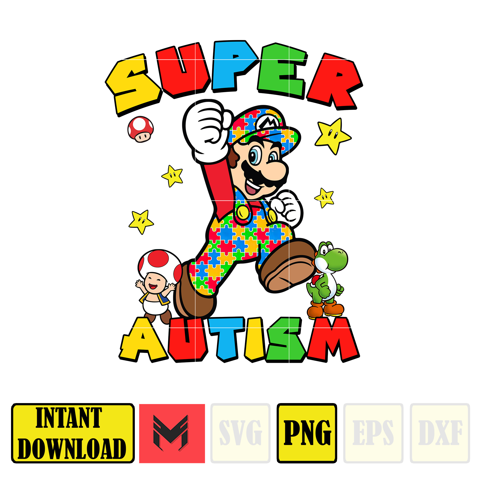 Autism Super Mario Png, Cartoon Autism Png, Autism Awareness - Inspire ...