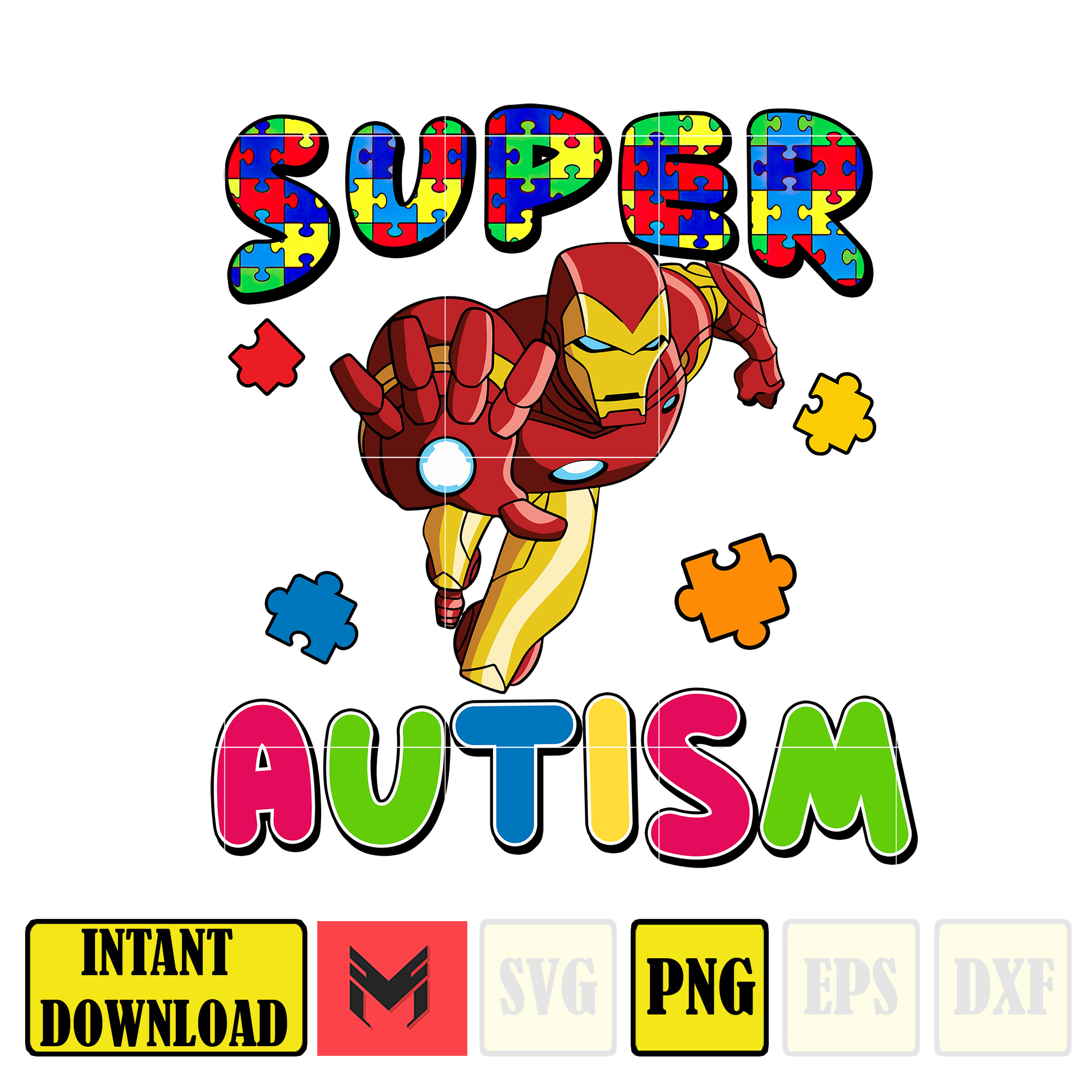 Iron Man Super Autism Png, Cartoon Autism Png, Autism Awaren - Inspire ...