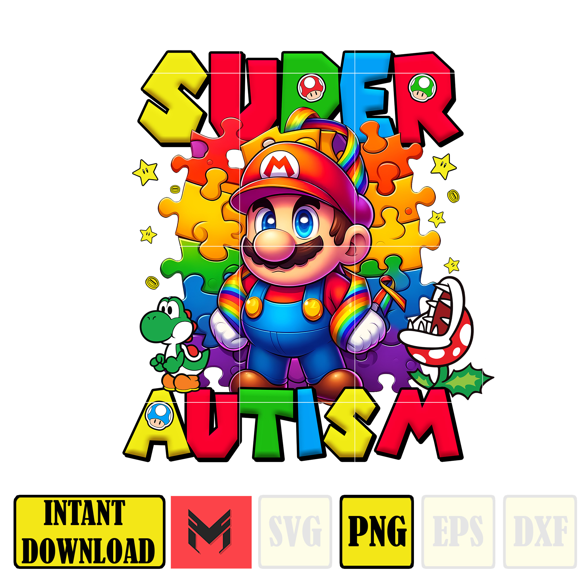 Super Mario Autism Png, Cartoon Autism Png, Autism Awareness - Inspire ...