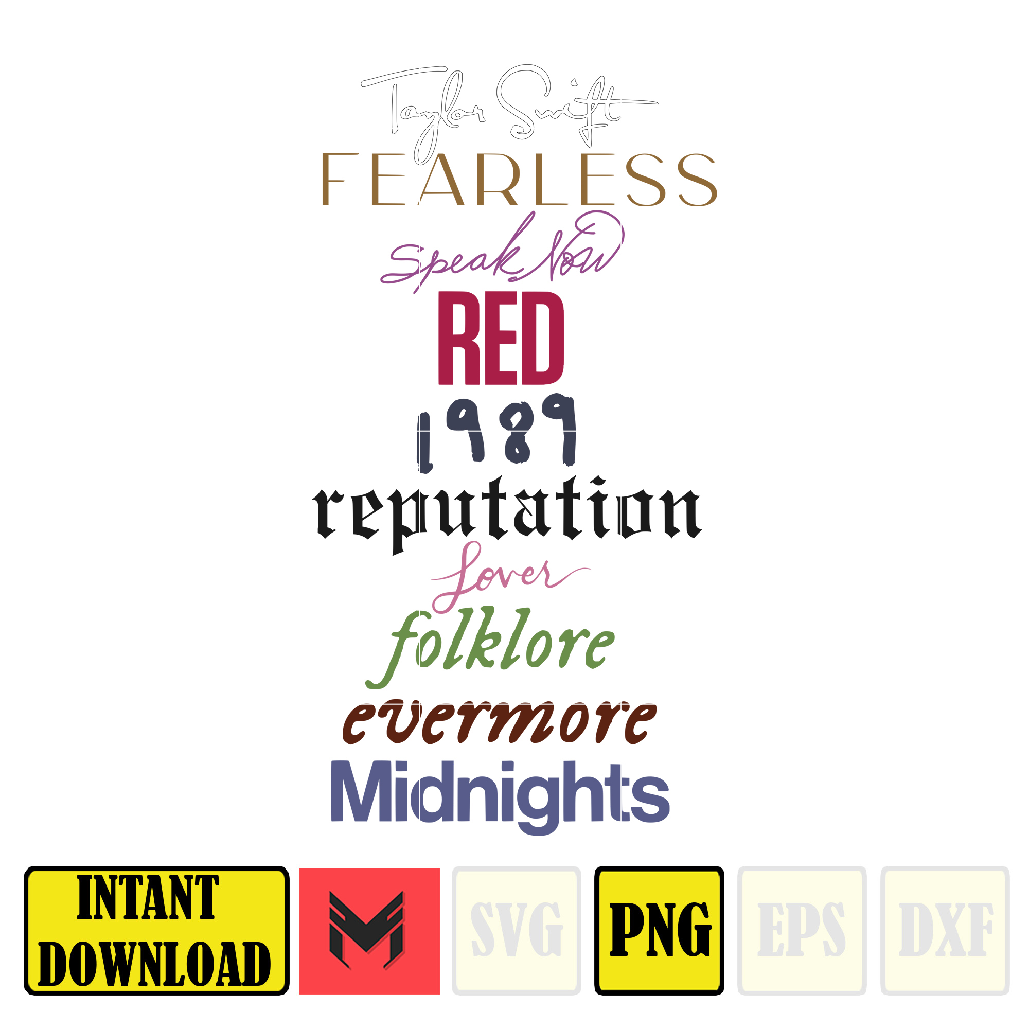 Taylor Albums Color Png, Swiftie Png, Taylor The Eras Tour P | Inspire ...