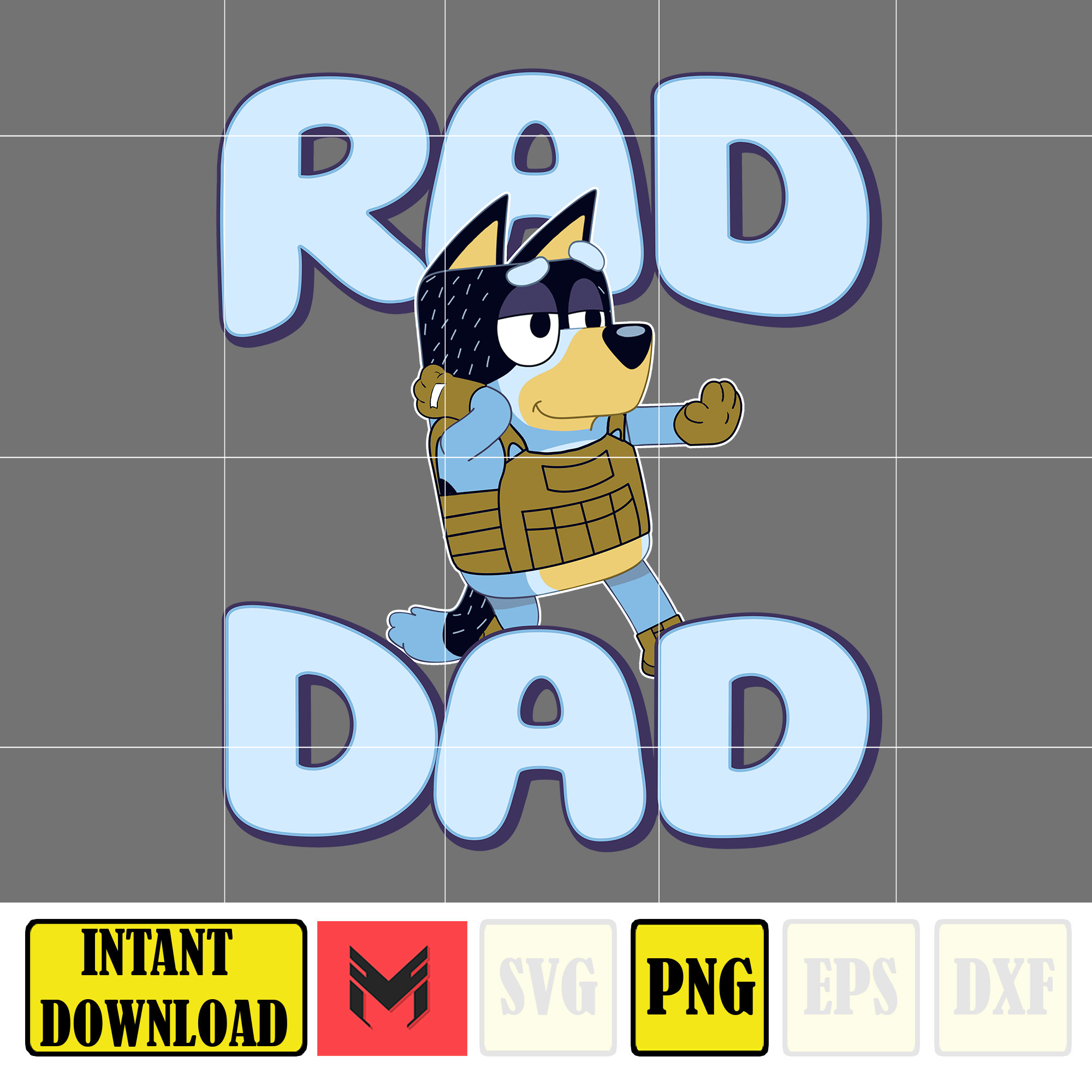 Bluey Rad Dad Png, Bluey Family Png, Bluey Bingo Dad Png, Bl - Inspire ...