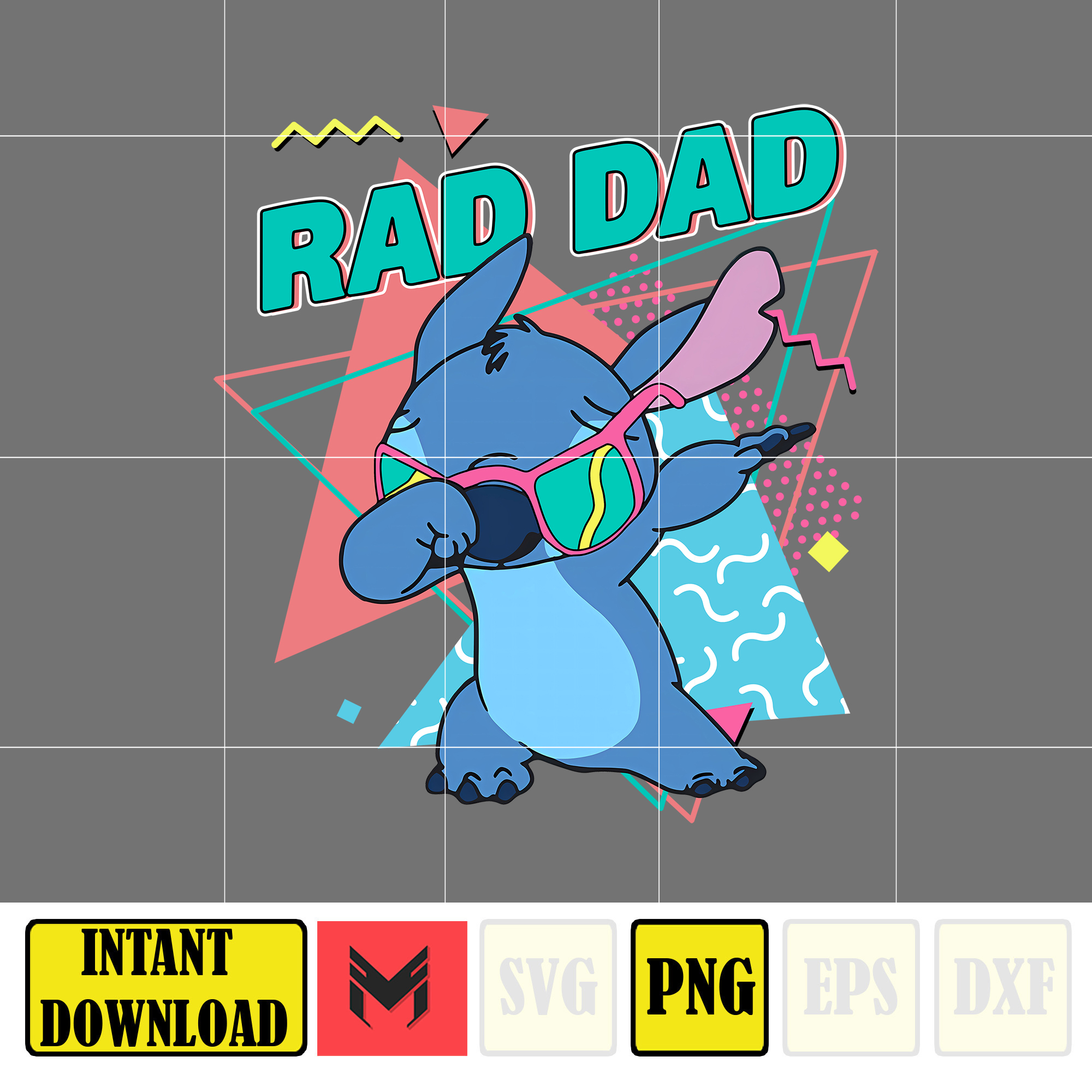 Rad Dad Stitch Png, Cartoon Rad Dad Png, Father's Day Png, M - Inspire ...