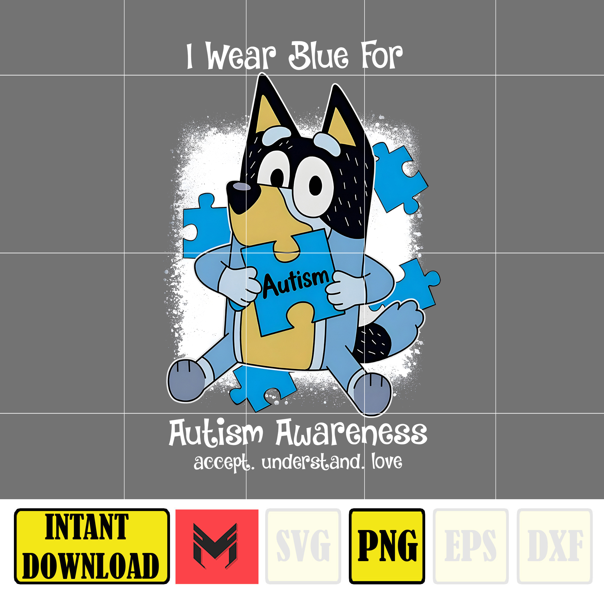 Bluey Autism Png, Bluey Family Matching Png, Instant Downloa - Inspire ...