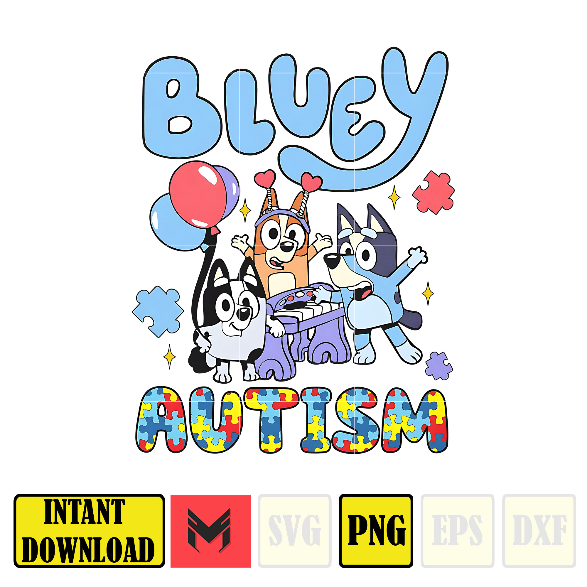 Bluey Autism Png, Bluey Family Matching Png, Instant Downloa - Inspire ...