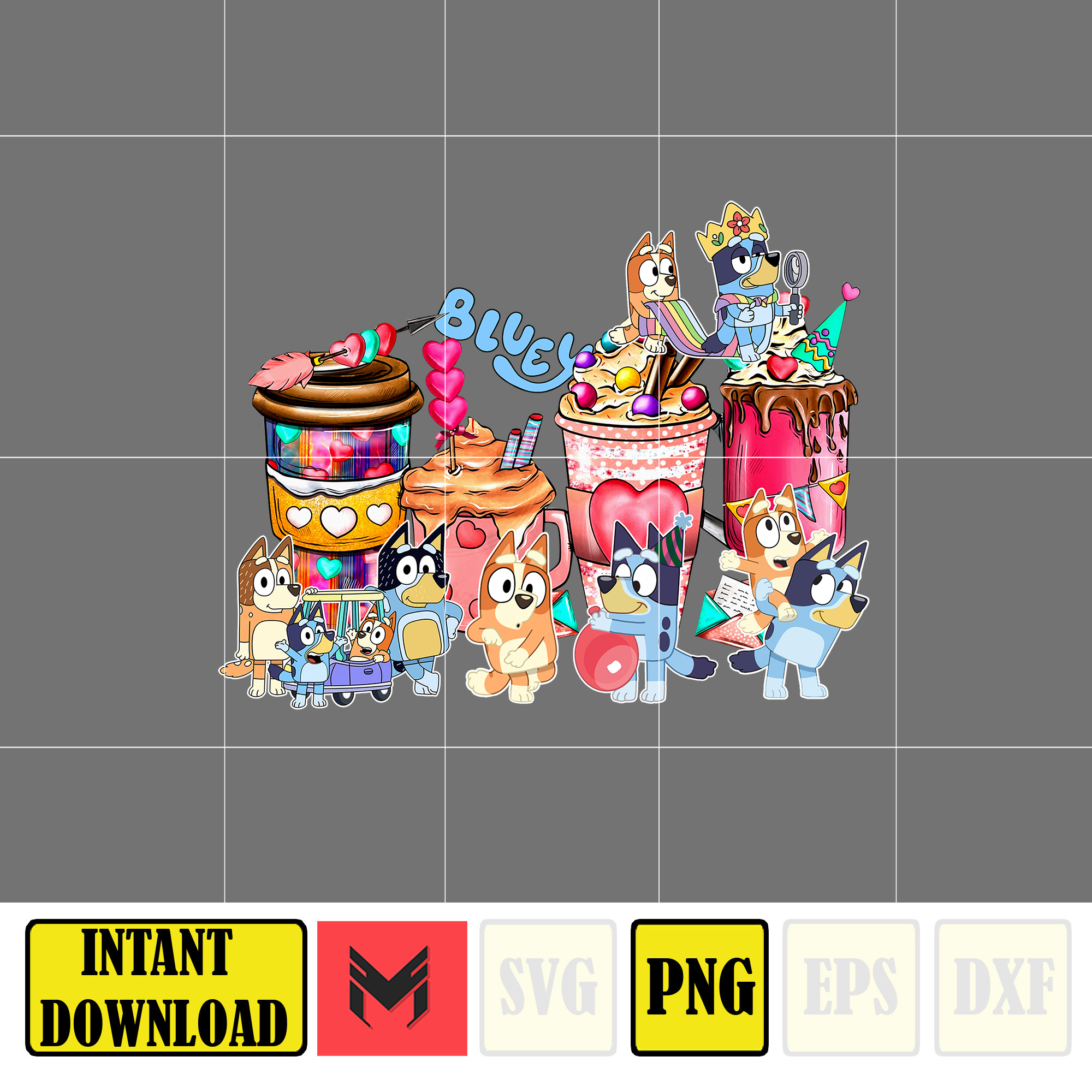 Bluey Coffee Png, Bluey Family Matching Png, Instant Downloa - Inspire ...