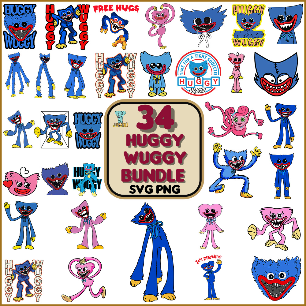 34 Huggy Wuggy Svg Bundle | Inspire Uplift