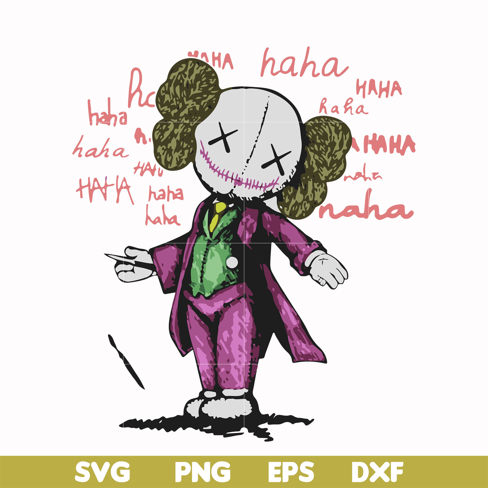 kaws x joker haha svg, png, dxf, eps digital file HLW0148 | Inspire Uplift
