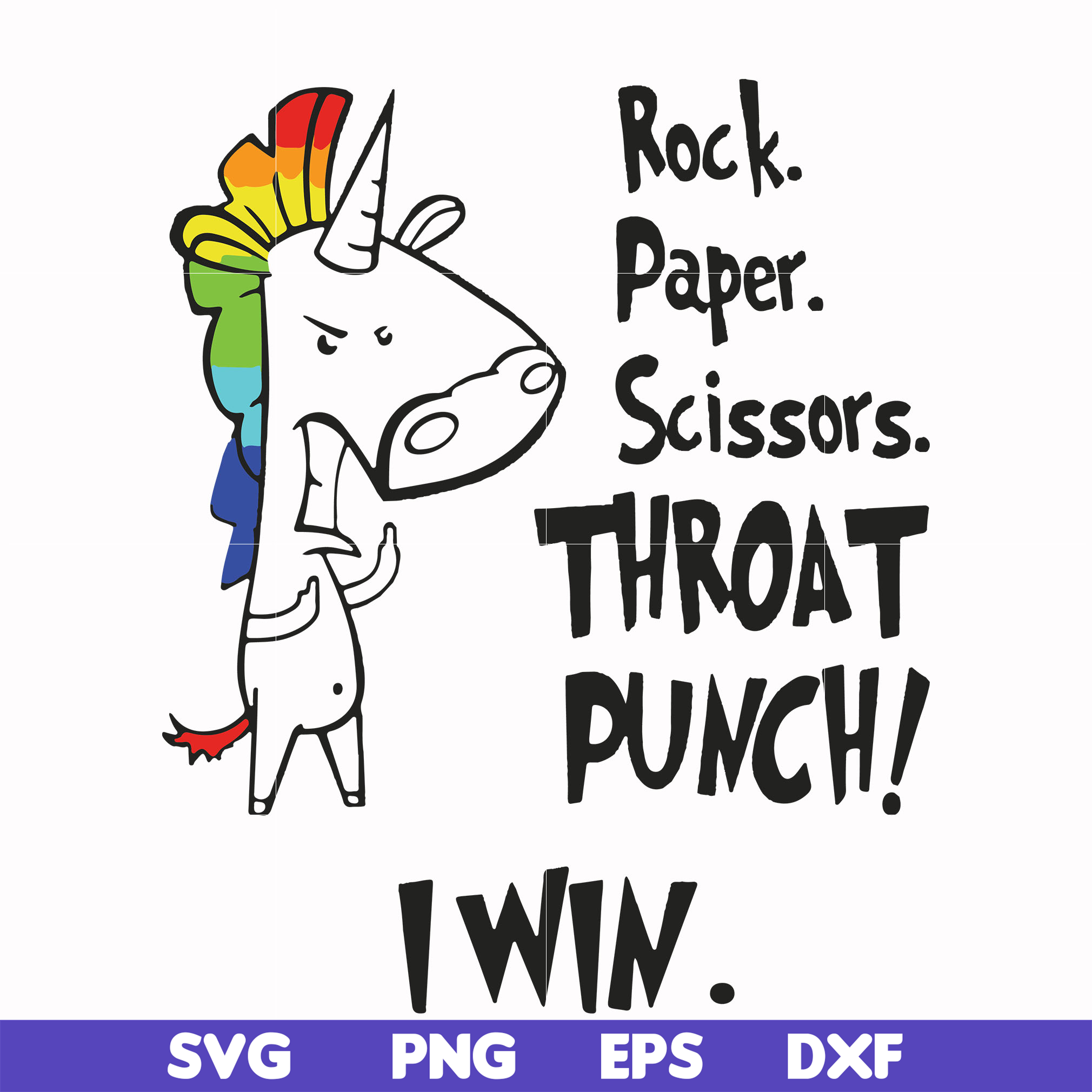 Rock paper scissors throat punch I win svg, png, dxf, eps fi | Inspire ...