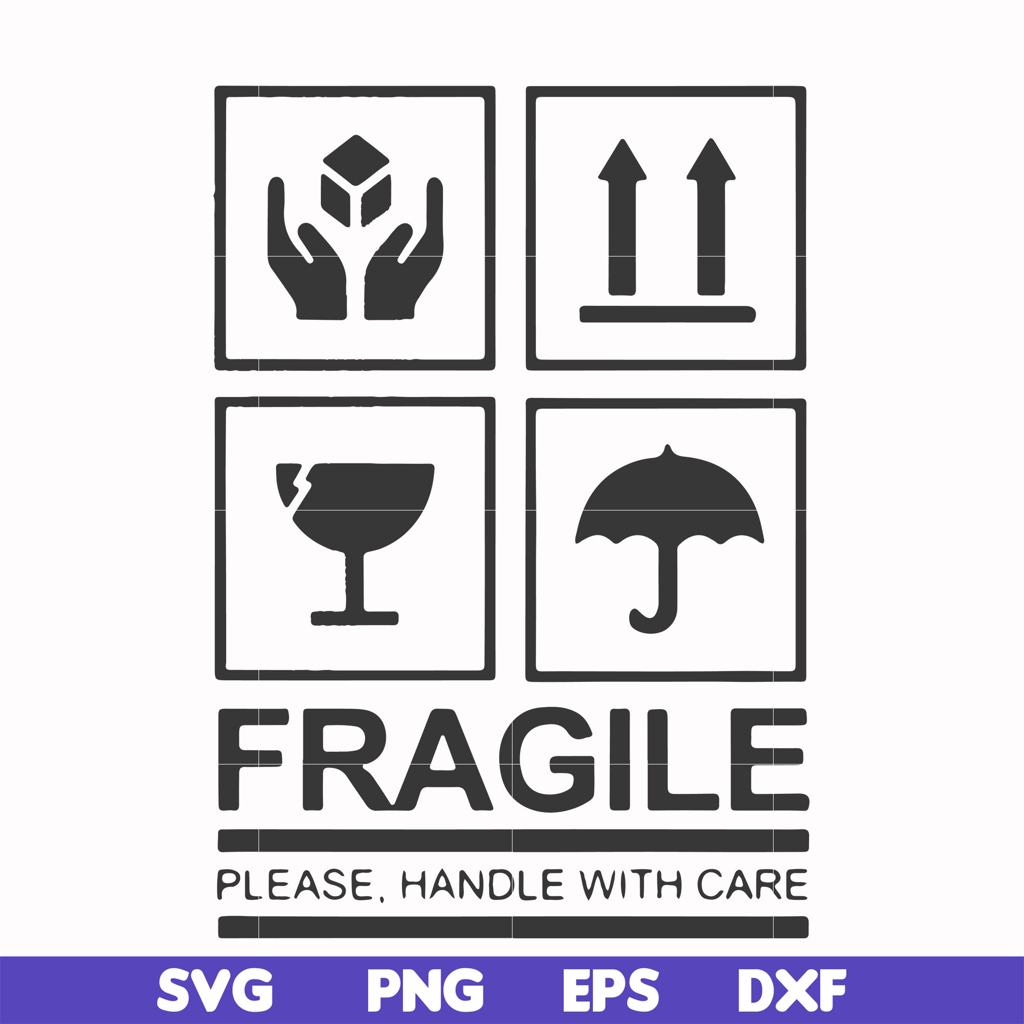 Fragile please handle with care svg, png, dxf, eps file FN00 | Inspire Uplift
