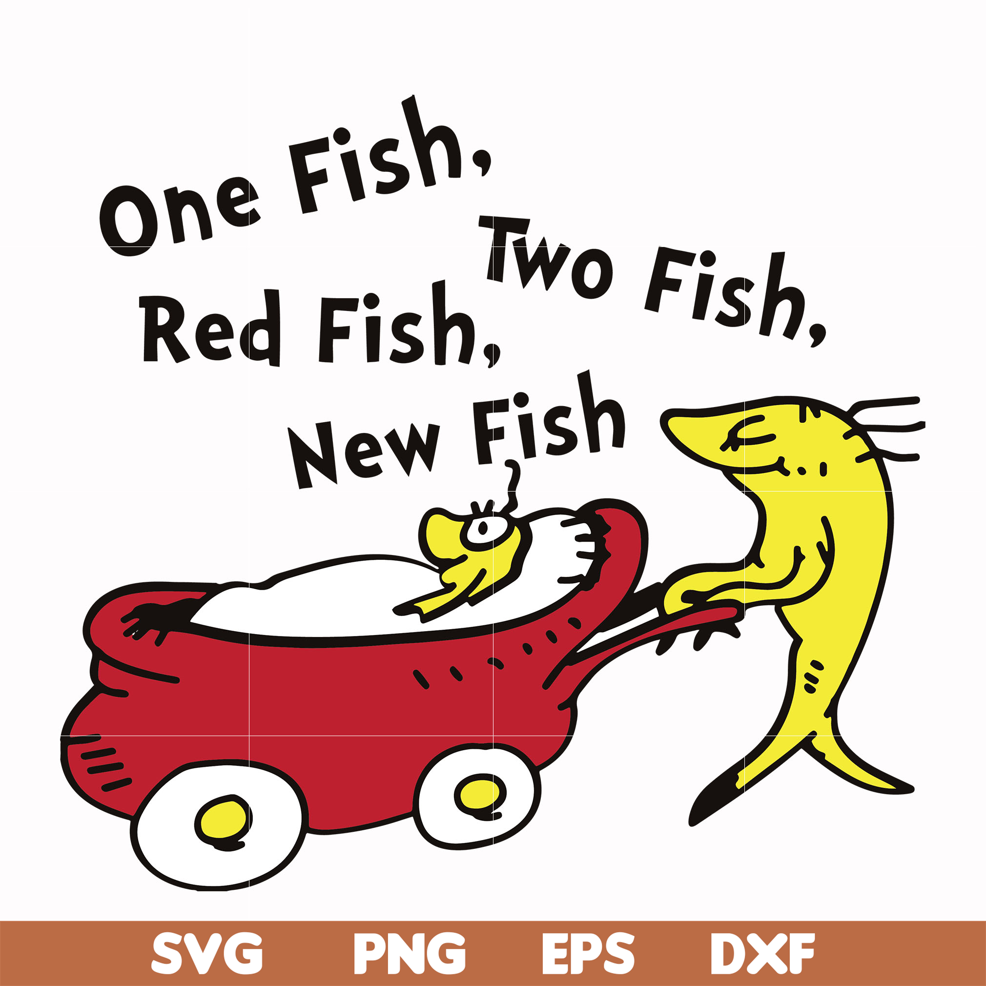 One fish two fish red fish new fish svg, png, dxf, eps file | Inspire ...
