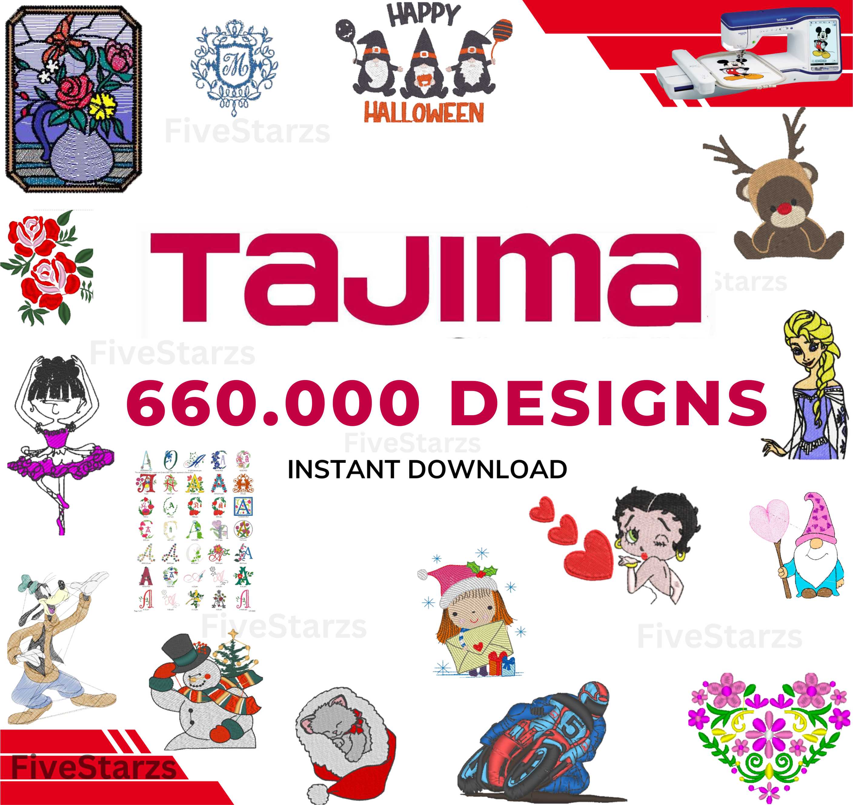 Embroidery Designs Collection for Tajima Machines – Over 660 | Inspire ...