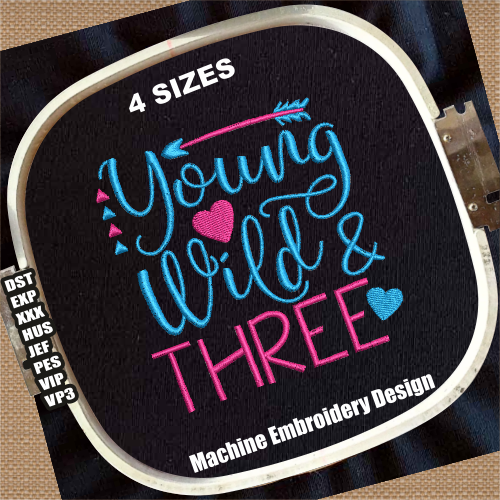 3rd Birthday Embroidery Design | Happy Birthday Embroidery P | Inspire ...