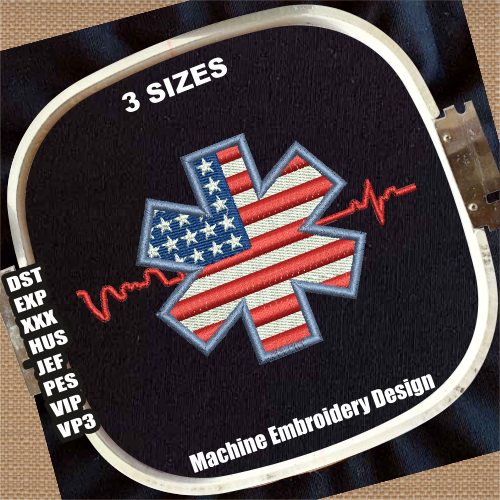Emergency Medical Logo Embroidery Design | Medical Services | Inspire ...