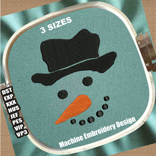 Snowman Face Embroidery | Inspire Uplift