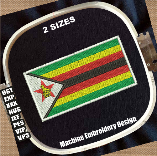 Zimbabwe National Flag Embroidery Designs | Zimbabwe Flag Ma | Inspire ...