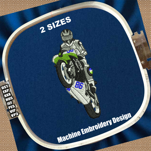 Bike Rider Embroidery Designs | Motorcycle Machine Embroider | Inspire ...