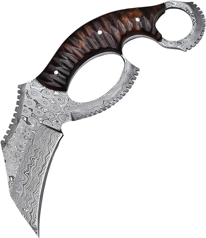 Handmade Damascus Karambit Knife with Leather Sheath full ta | Inspire ...