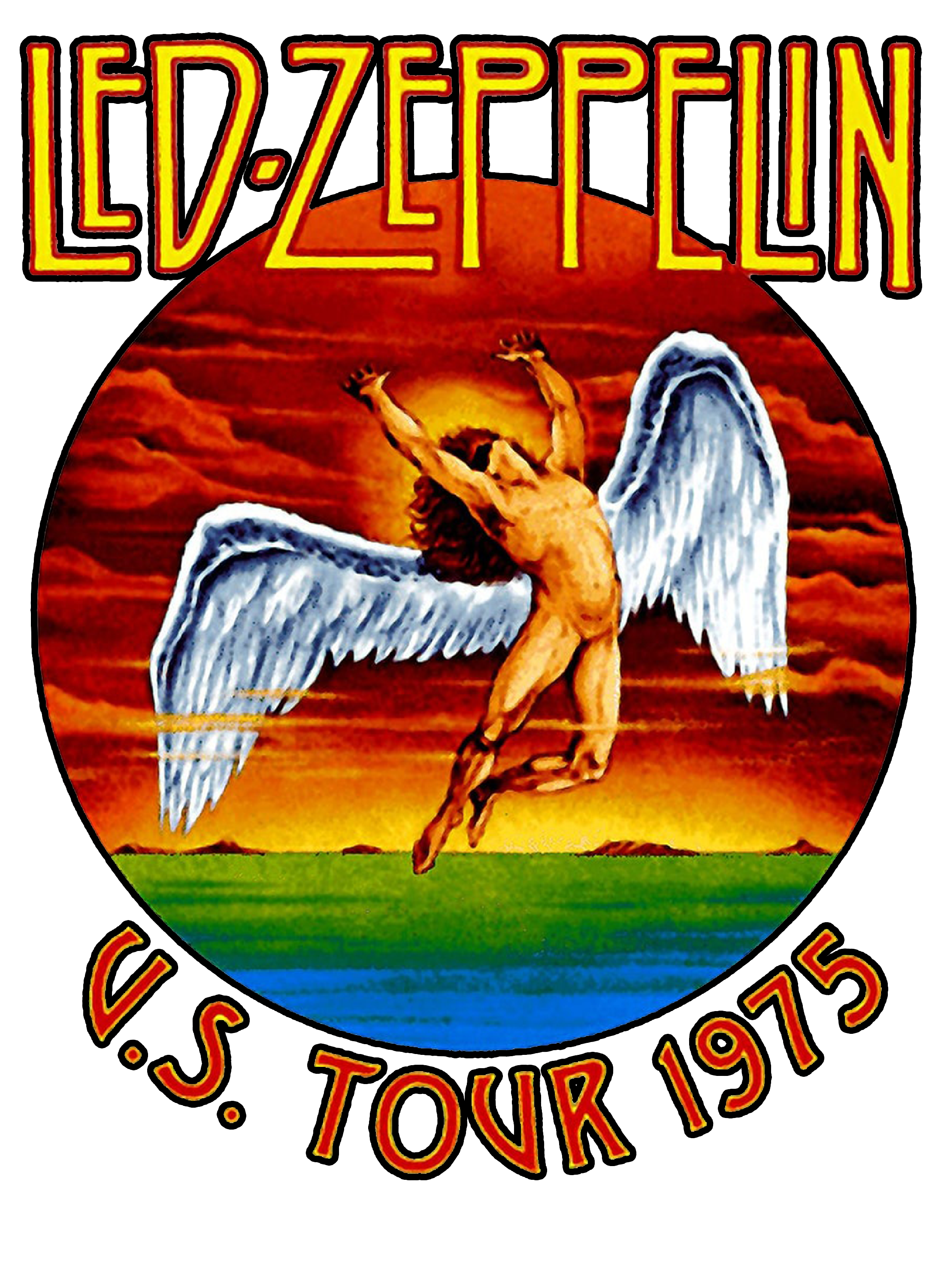 Led Zeppelin 1975 PNG Transparent Background File Digital Do | Inspire ...